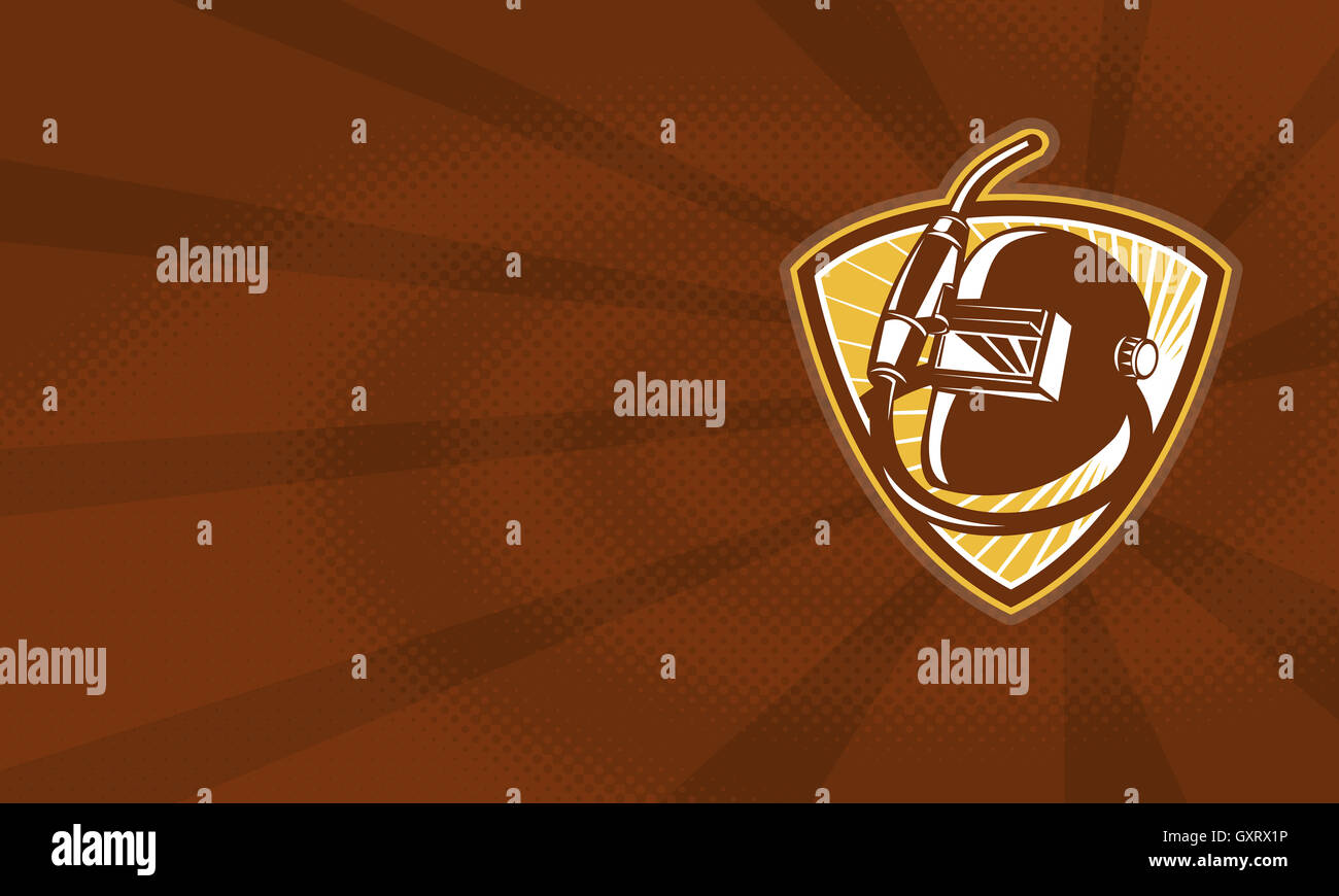 Welder Visor And Welding Torch Retro Shield Stock Photo - Alamy