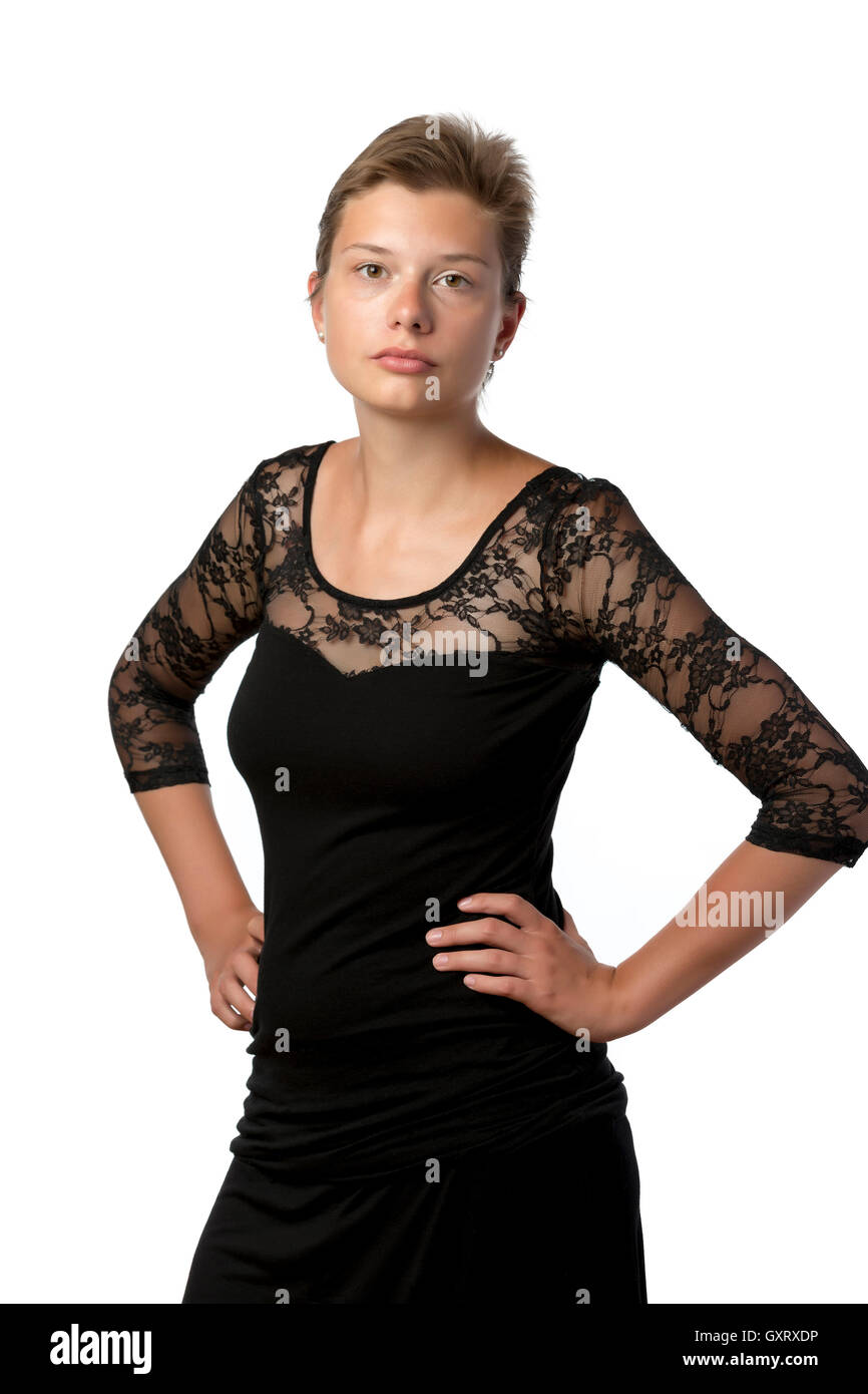 White evening gown hi-res stock photography and images - Alamy