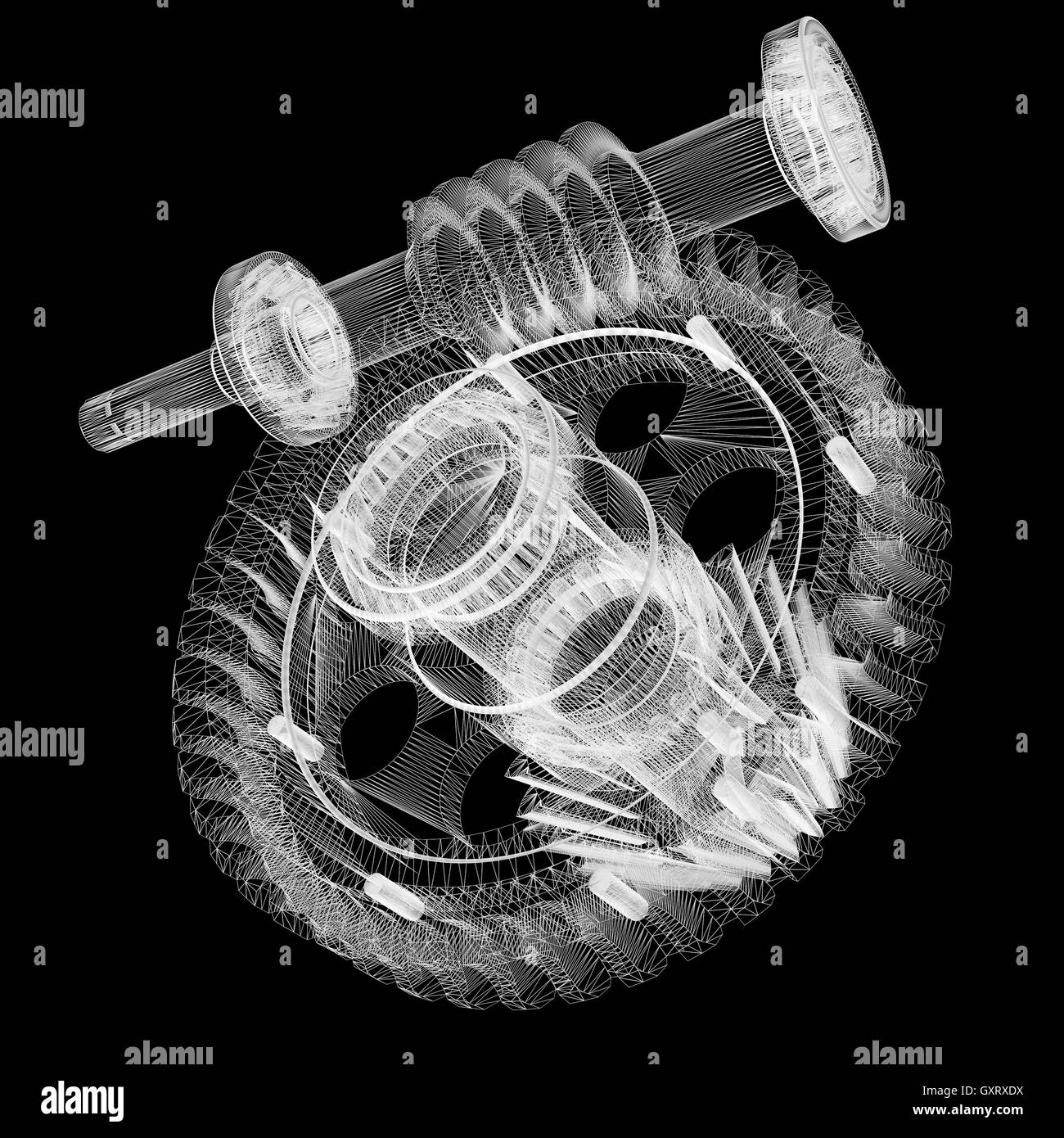 Wire frame gears Stock Photo - Alamy
