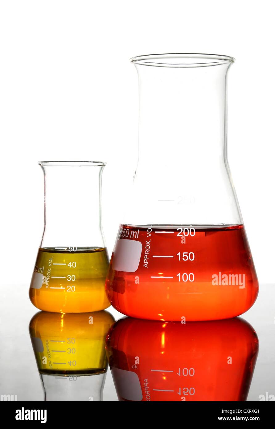 Laboratory Flasks Glassware Stock Photo - Alamy