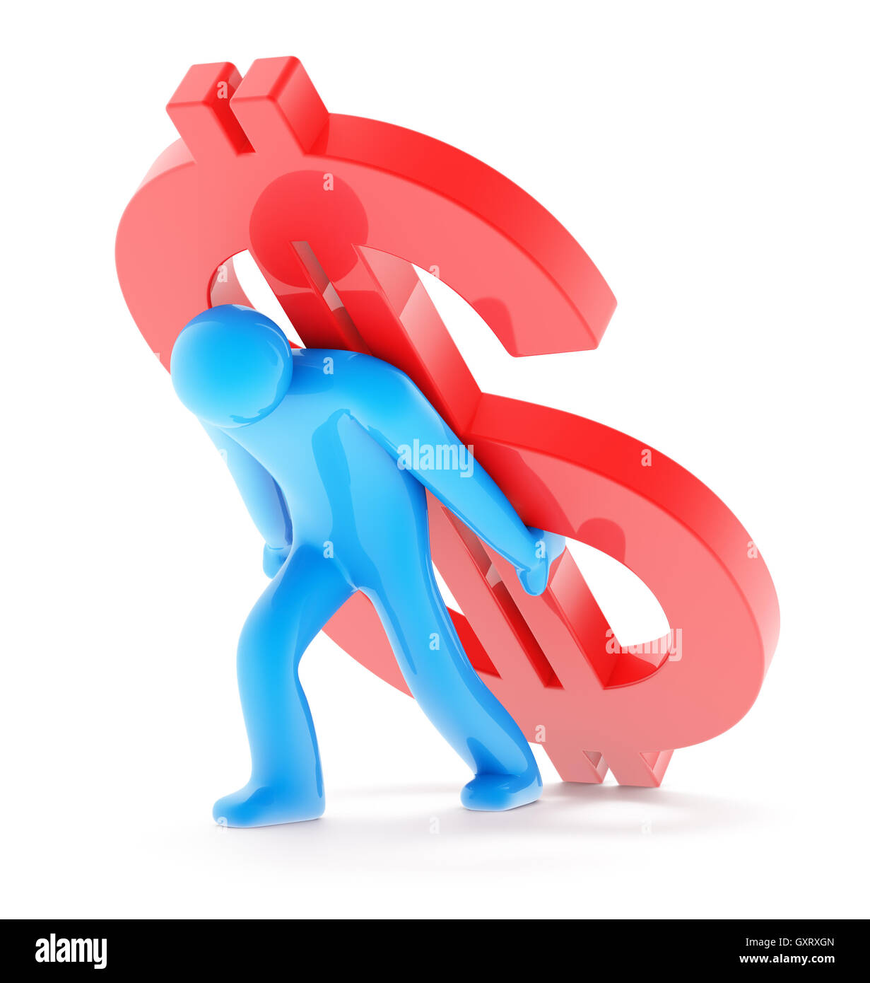 Man with dollar sign on white Stock Photo - Alamy