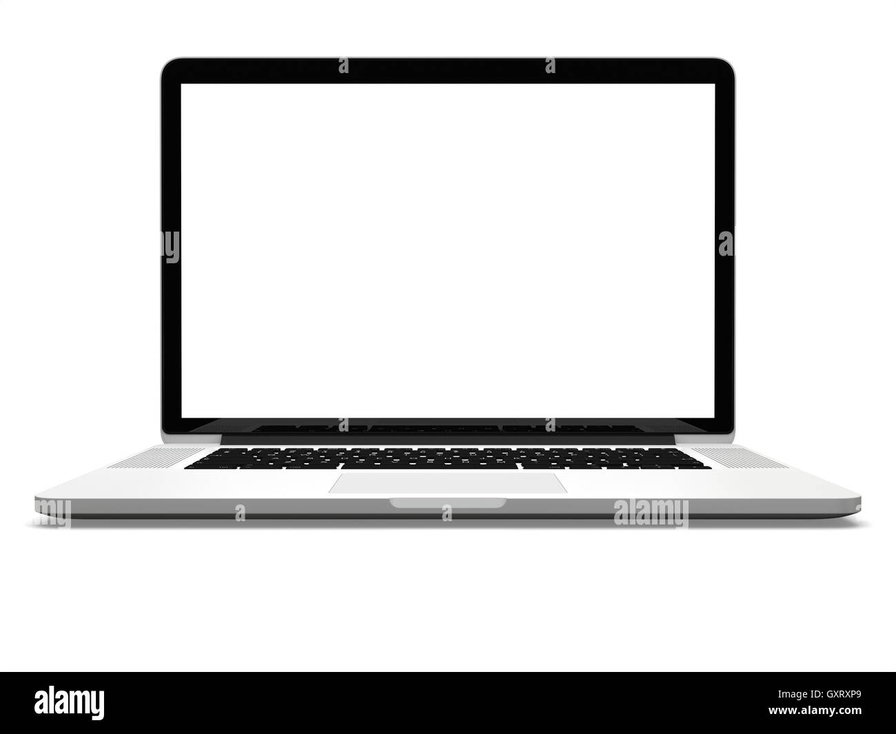 Laptop with white screen Stock Photo - Alamy