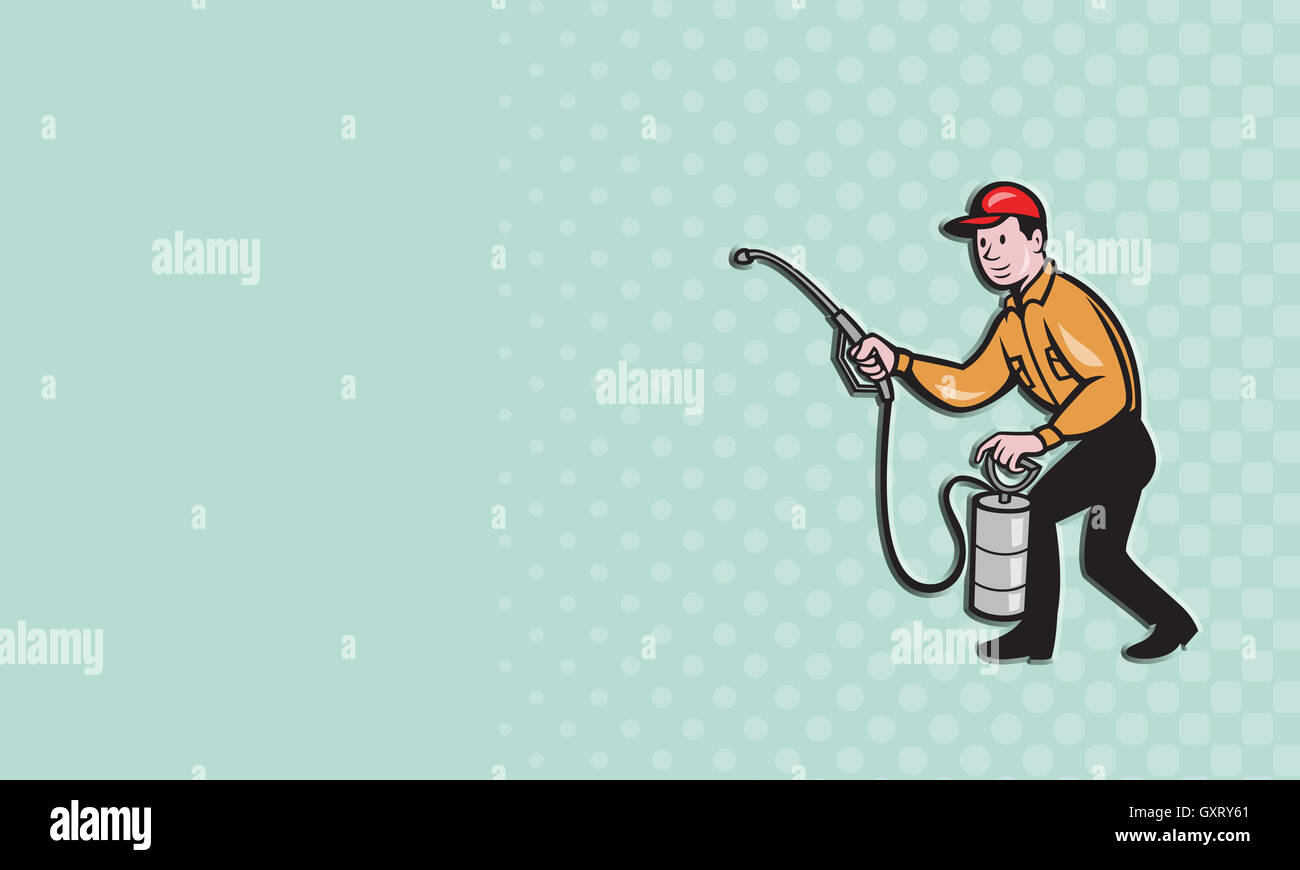 Pest control exterminator spraying cartoon hi-res stock photography and ...