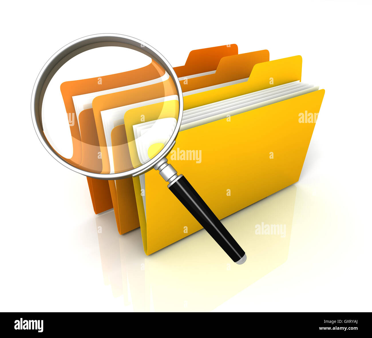 folder or file search concept 3d illustration Stock Photo - Alamy