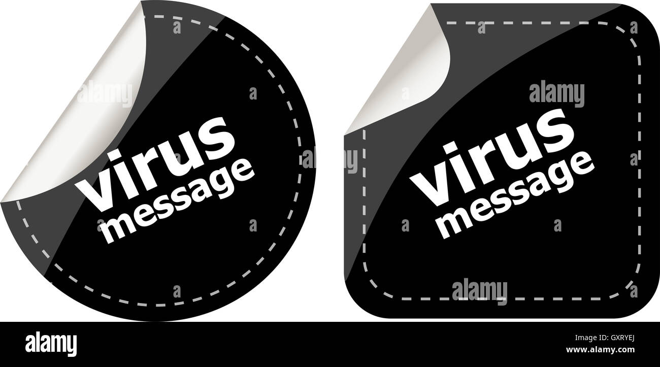 stickers label set business tag with virus message word Stock Photo - Alamy