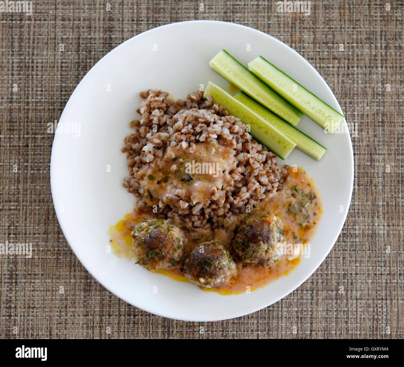 buckwheat with buckwheat cakes Stock Photo - Alamy