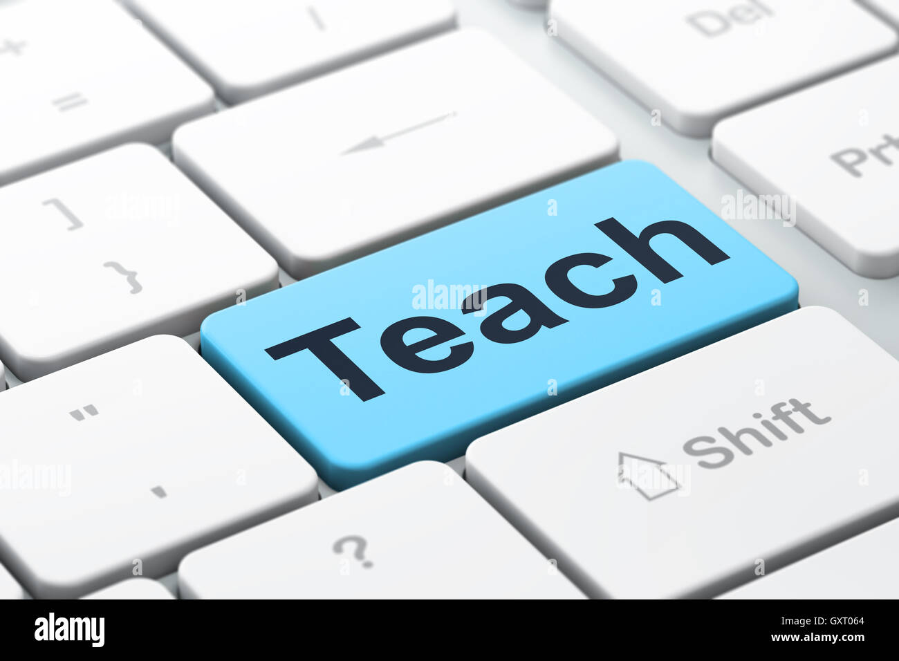 Education concept: Teach on computer keyboard background Stock Photo ...