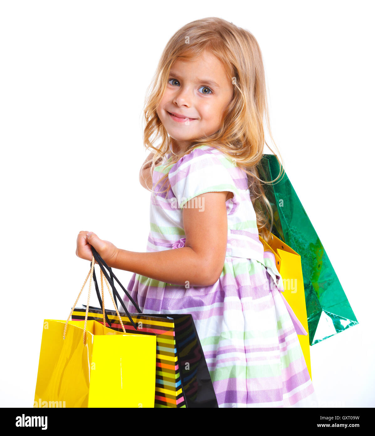 Girl with shopping bags Stock Photo - Alamy