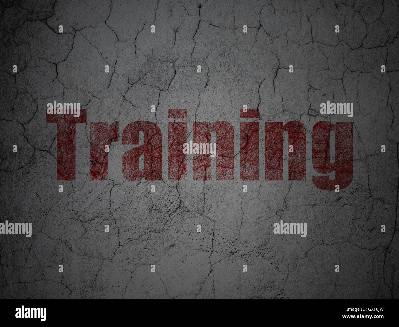 Education concept: Training on grunge wall background Stock Photo - Alamy