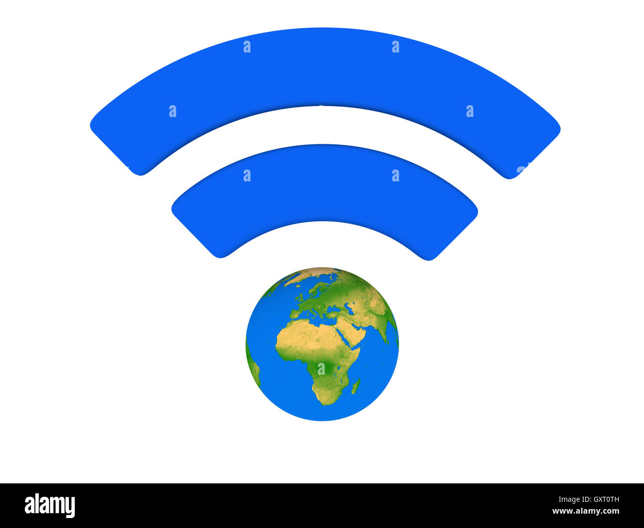 Blue WiFi symbol Stock Photo - Alamy