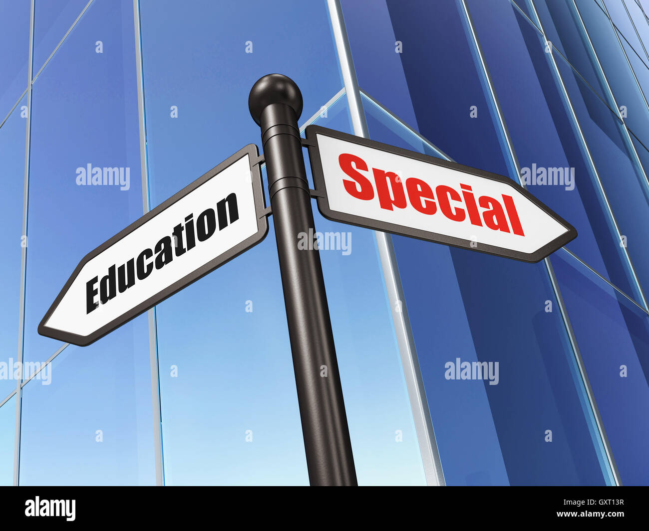 Education concept: sign Special Education on Building background Stock ...