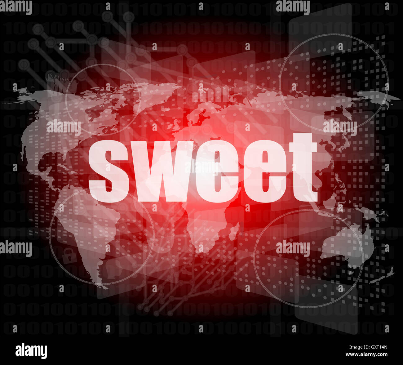 sweet words on digital touch screen interface Stock Photo - Alamy