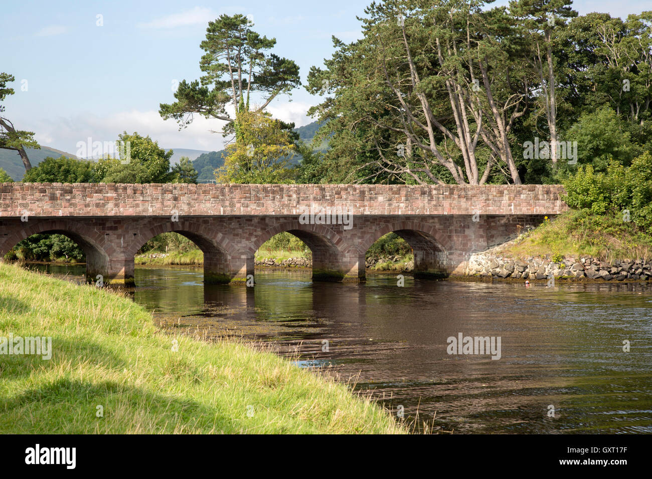 Cushendun Bridge over River Glendun, County Antrim; Northern Ireland ...
