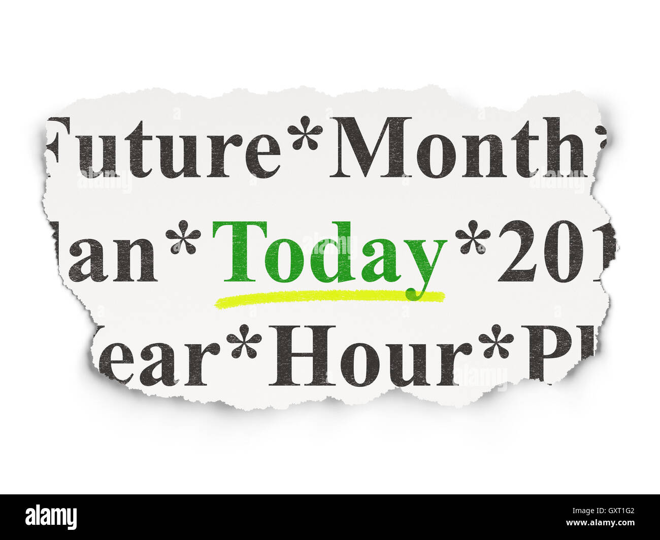 Paper text today tomorrow Cut Out Stock Images & Pictures - Alamy