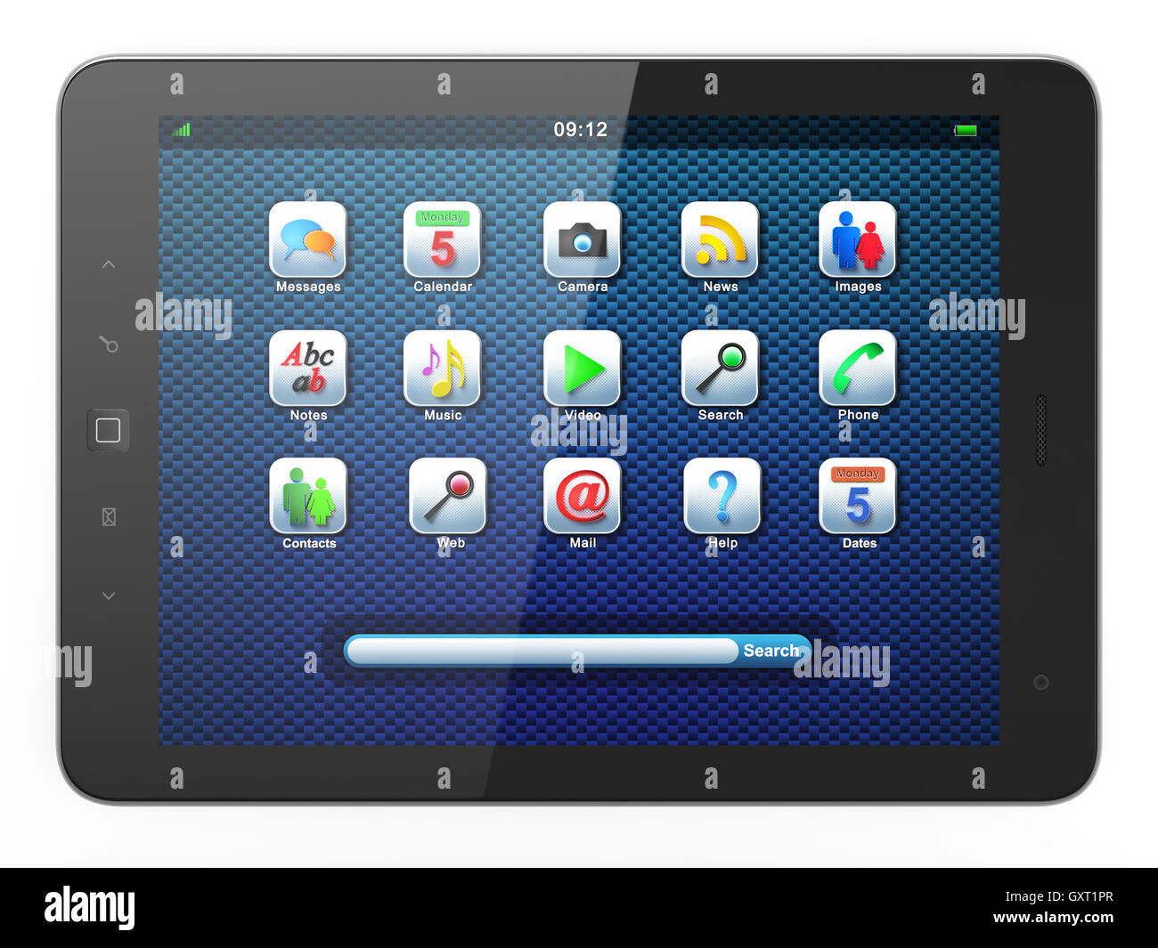 Beautiful black tablet pc on white background Stock Photo - Alamy