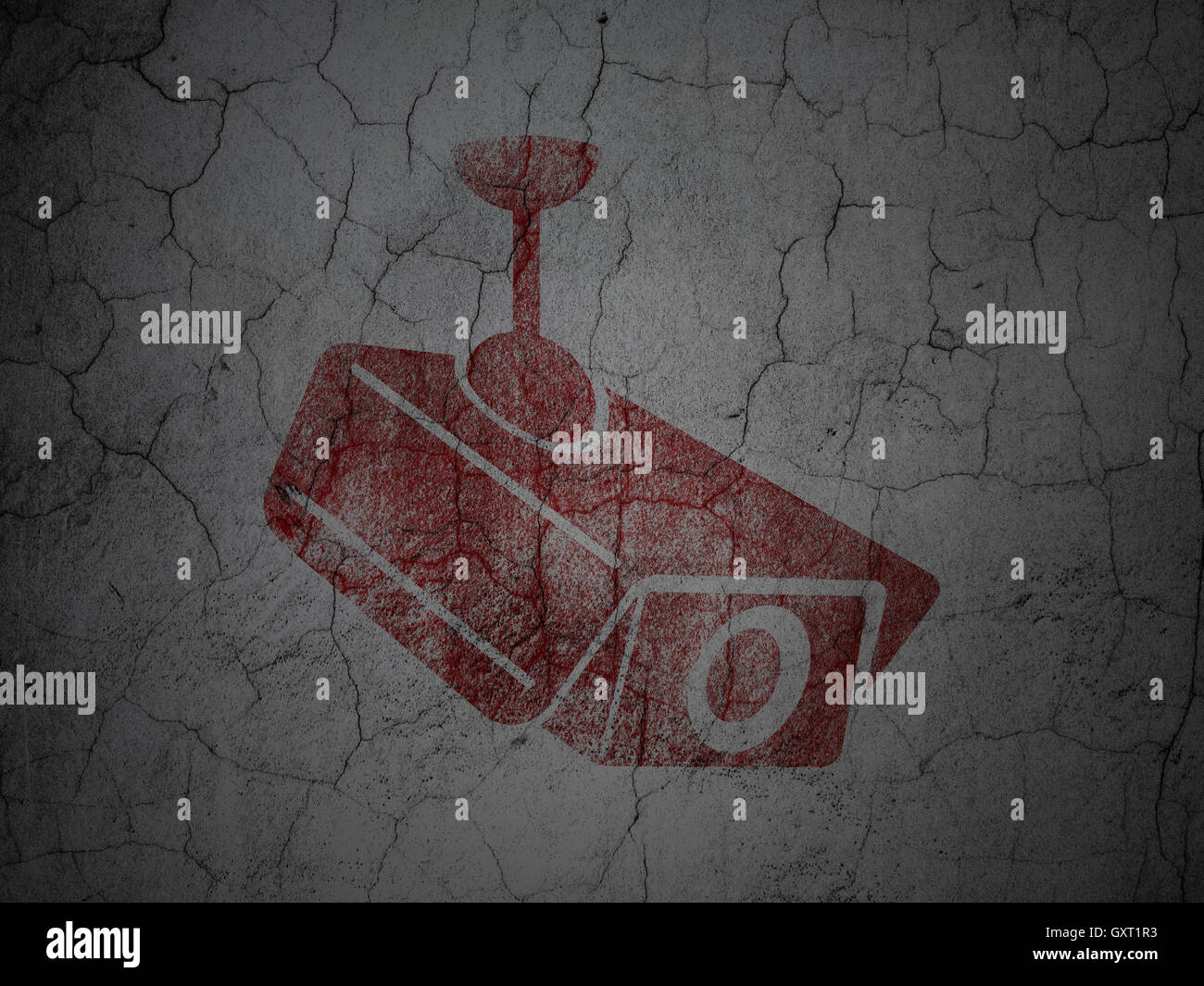 Security concept: Cctv Camera on grunge wall background Stock Photo - Alamy