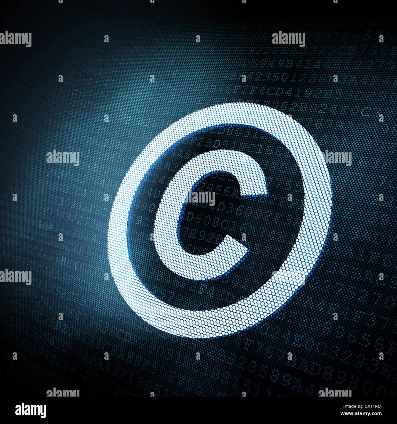 Pixeled Copyright sign illustration Stock Photo - Alamy