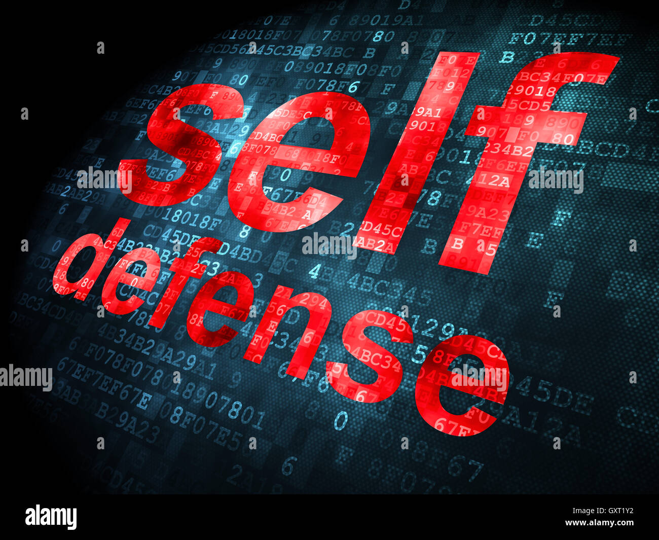 Privacy concept: Self Defense on digital background Stock Photo - Alamy