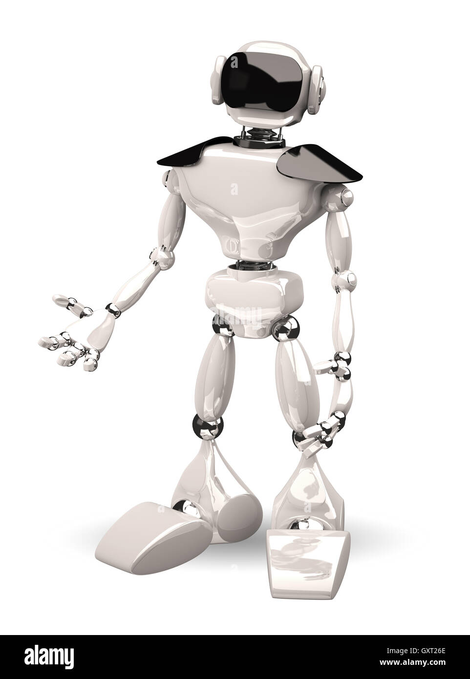 Robot on white background Stock Photo - Alamy