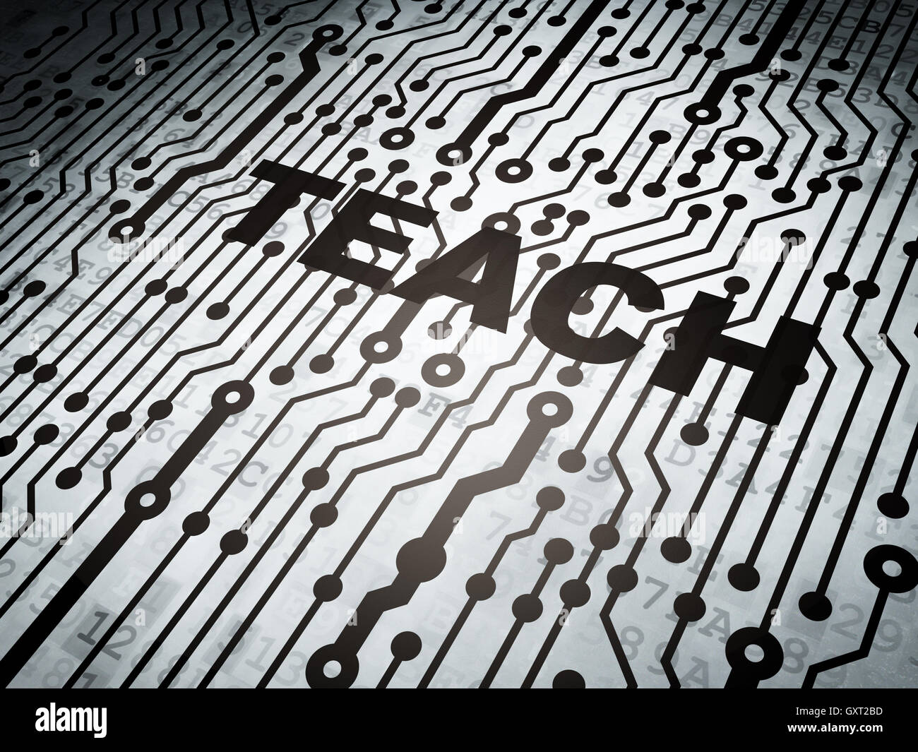 Education concept: circuit board with Teach Stock Photo - Alamy