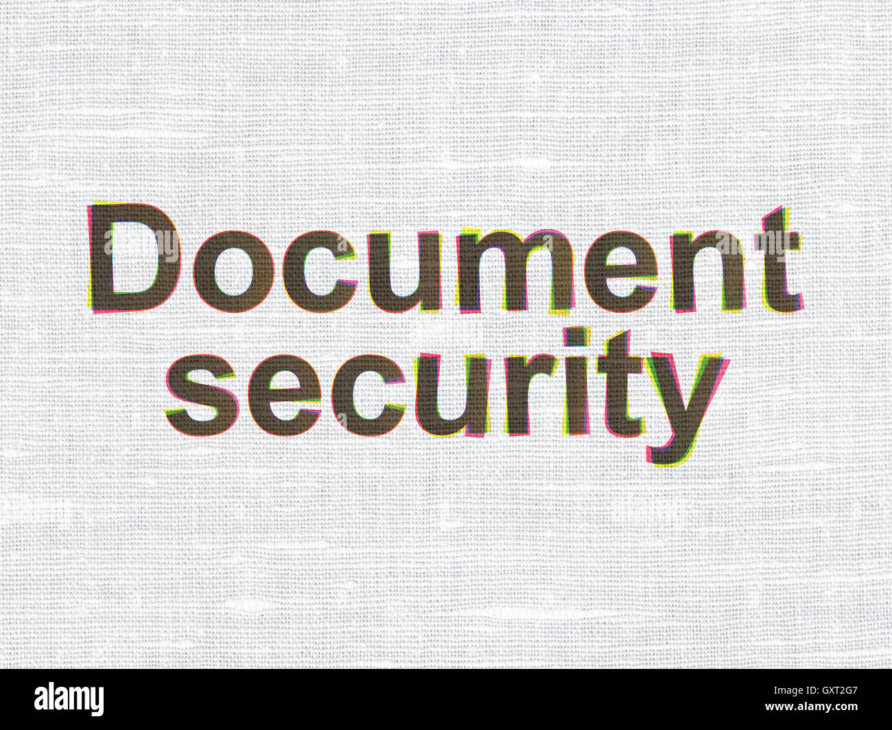 Protection concept: Document Security on fabric texture background ...