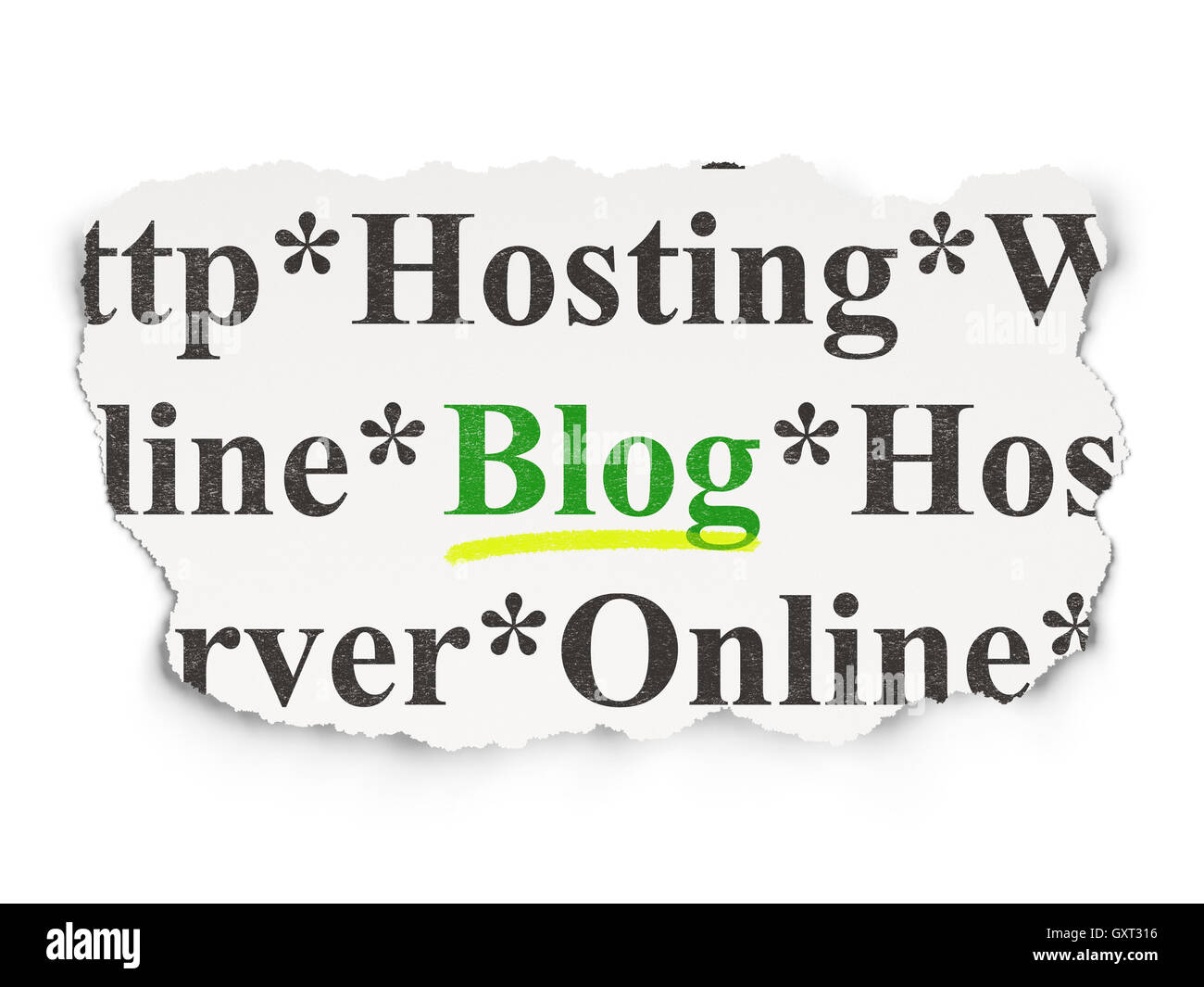 Web design concept: Blog on Paper background Stock Photo - Alamy