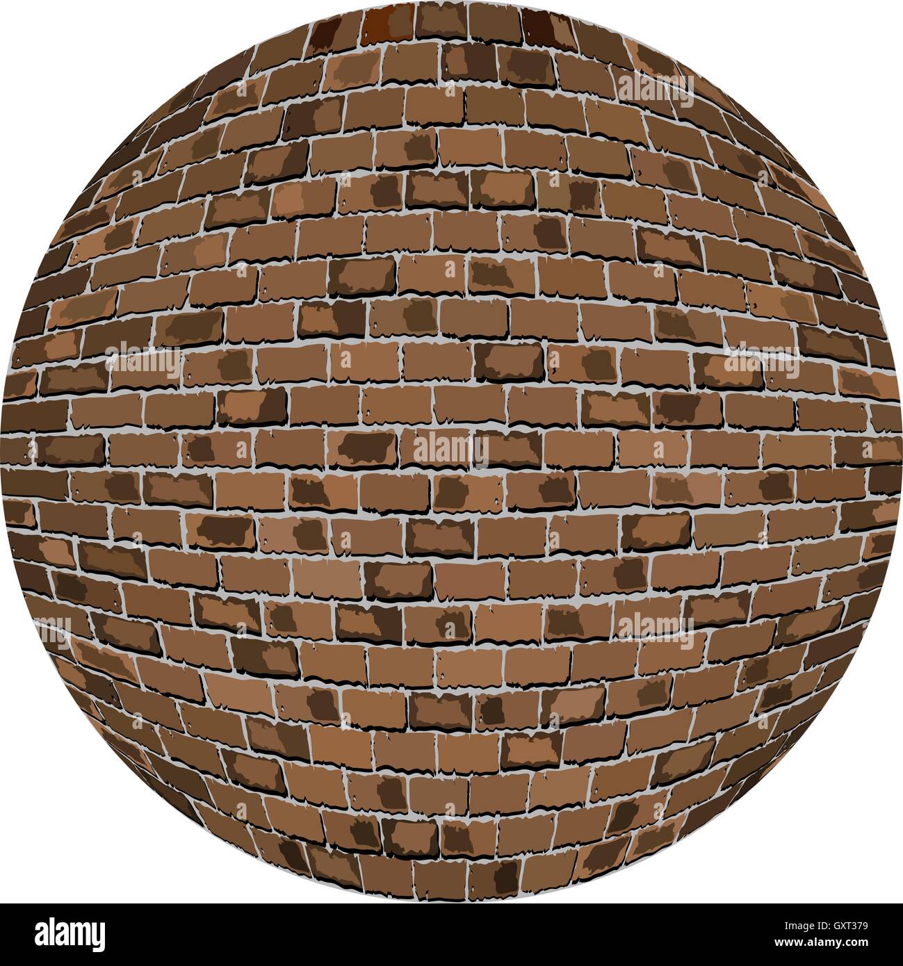 Brown brick ball - Illustration, Brown Sphere in brick style, Abstract ...