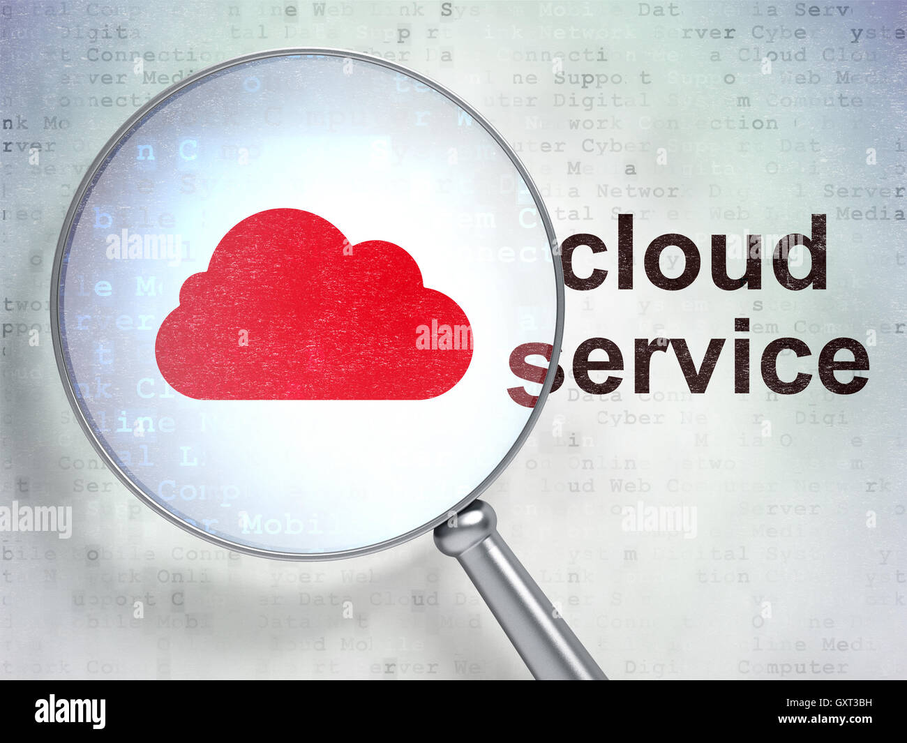 Cloud networking concept: Cloud and Cloud Service with optical glass ...