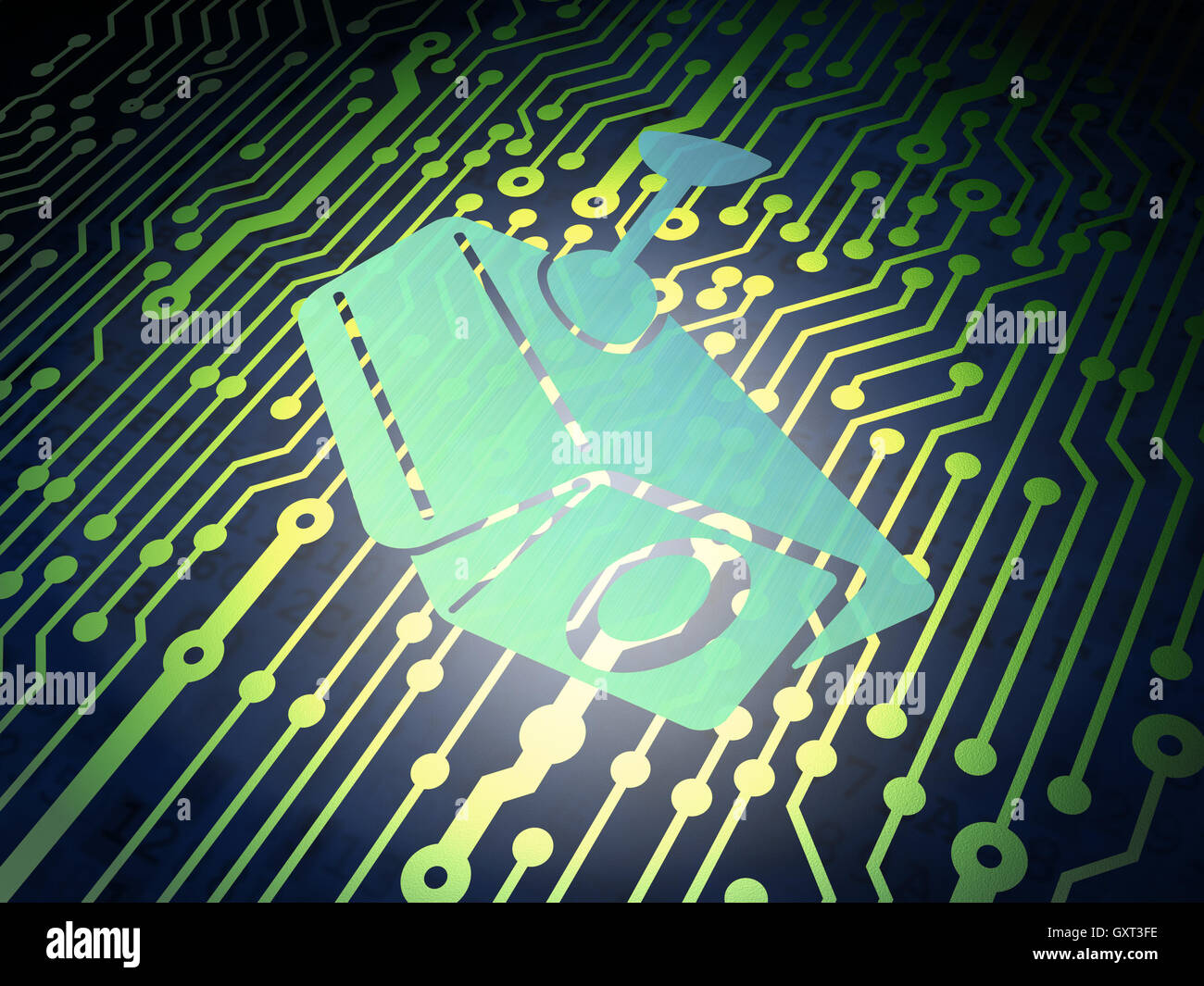 Security concept: circuit board with Cctv Camera Stock Photo - Alamy