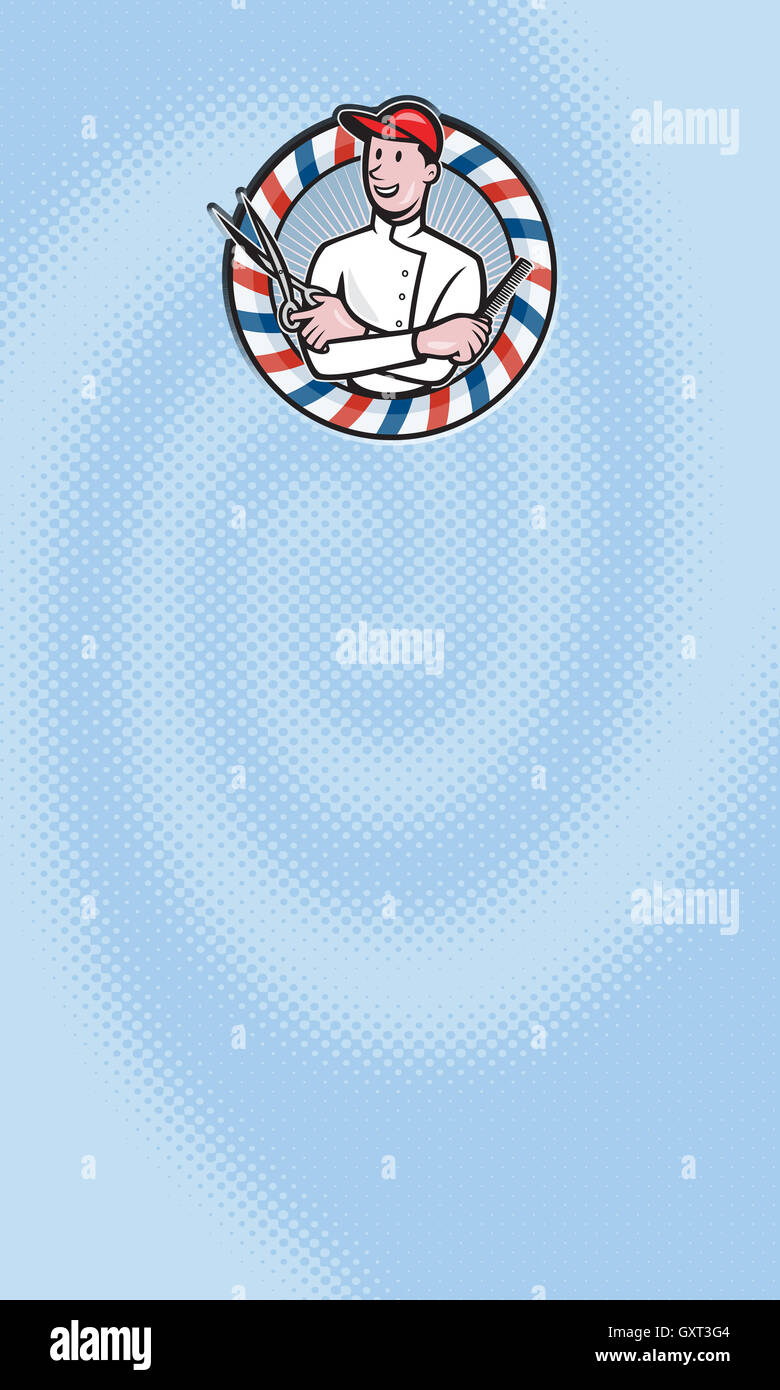 Barber Comb and Scissors Cartoon Stock Photo - Alamy