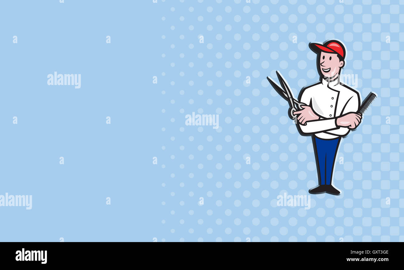 Barber Comb and Scissors Cartoon Stock Photo - Alamy