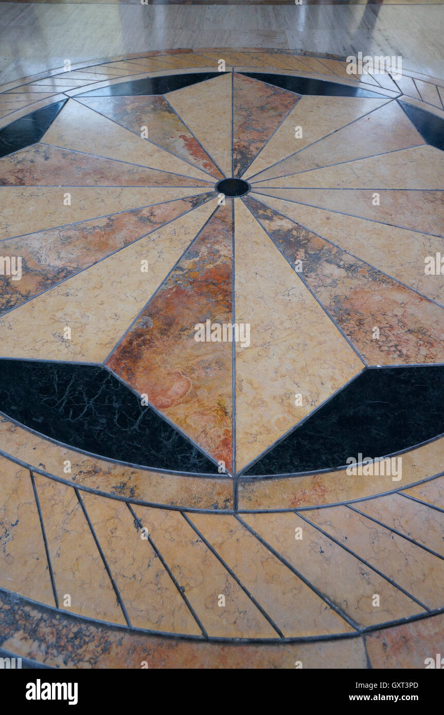 Patterned stone tiles in Mexican hotel lobby Stock Photo - Alamy