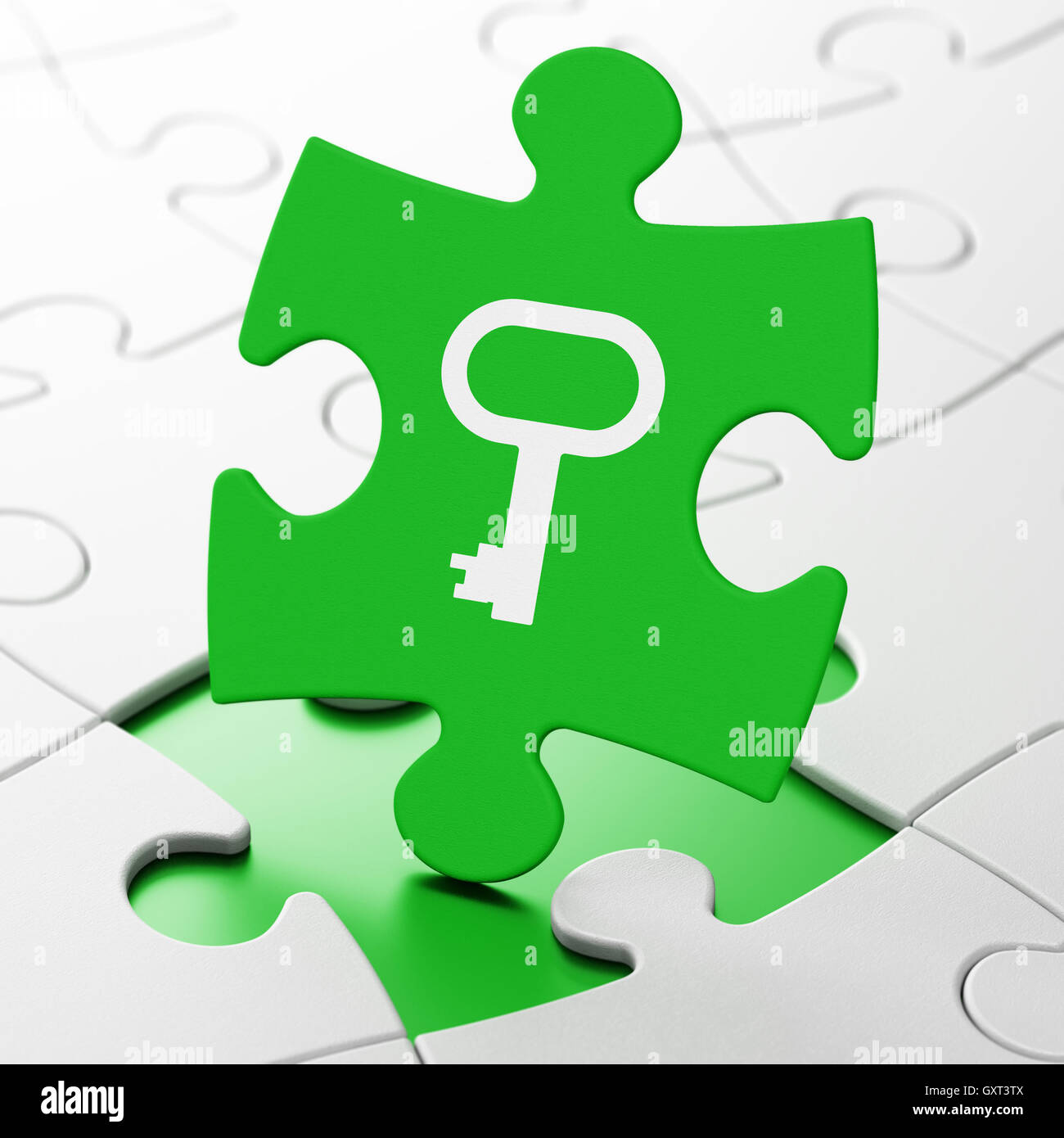 Protection concept: Key on puzzle background Stock Photo - Alamy