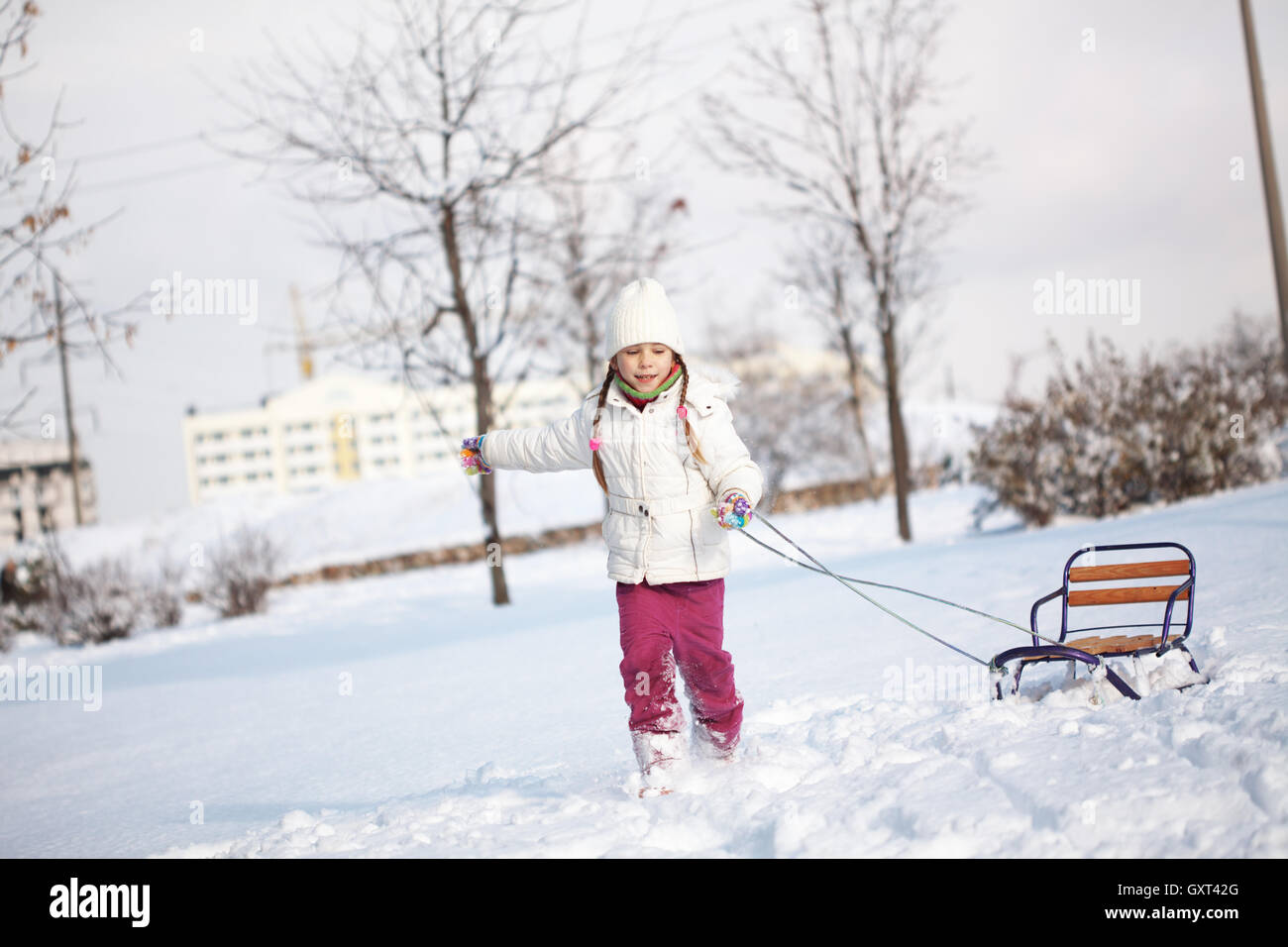 Child in winter Stock Photo - Alamy