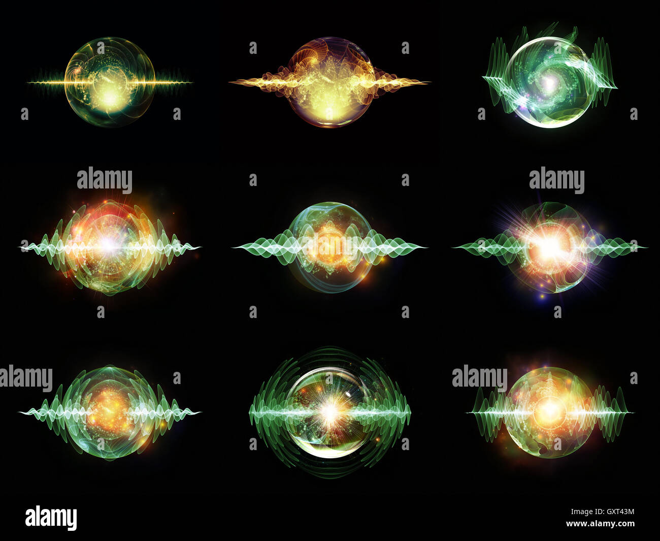 Virtual Wave Particle Stock Photo - Alamy