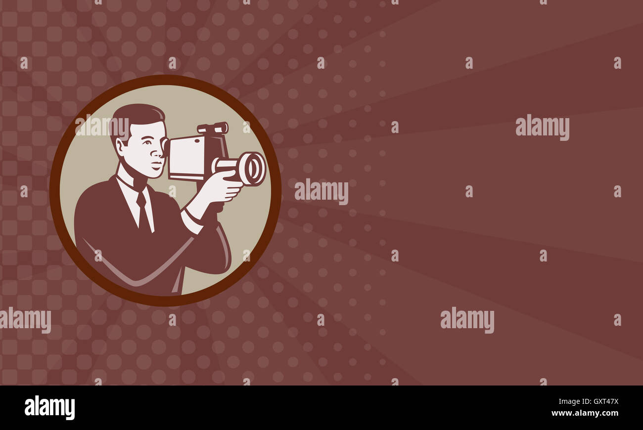 Photographer Shooting Video Camera Retro Stock Photo - Alamy
