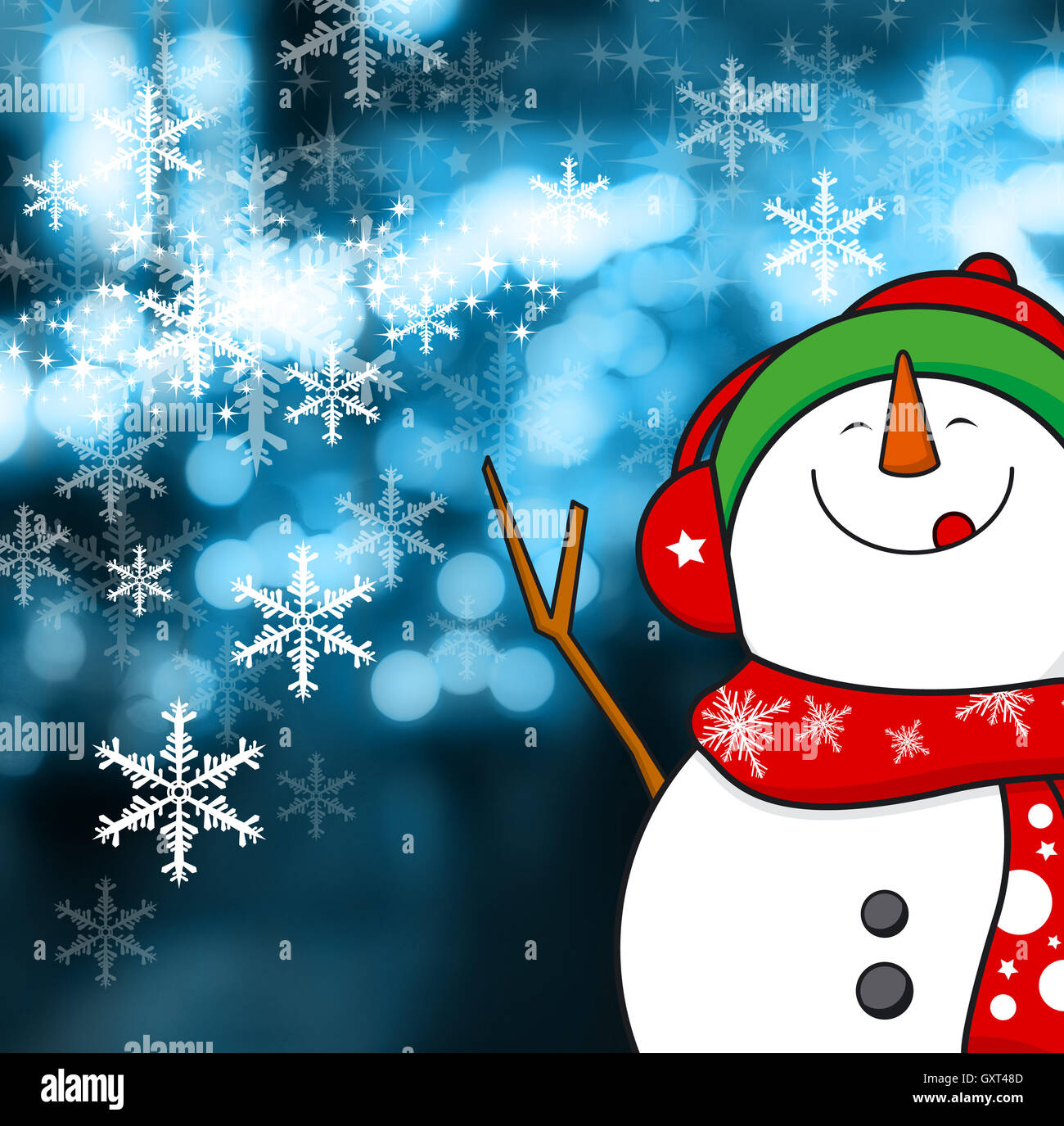 Snowman design for christmas background Stock Photo - Alamy