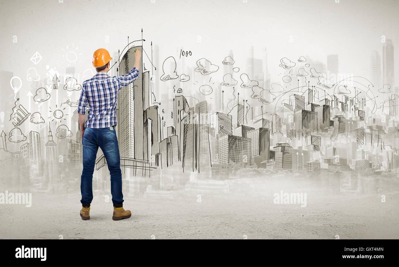 Engineering drawing skyscraper hi-res stock photography and images - Alamy