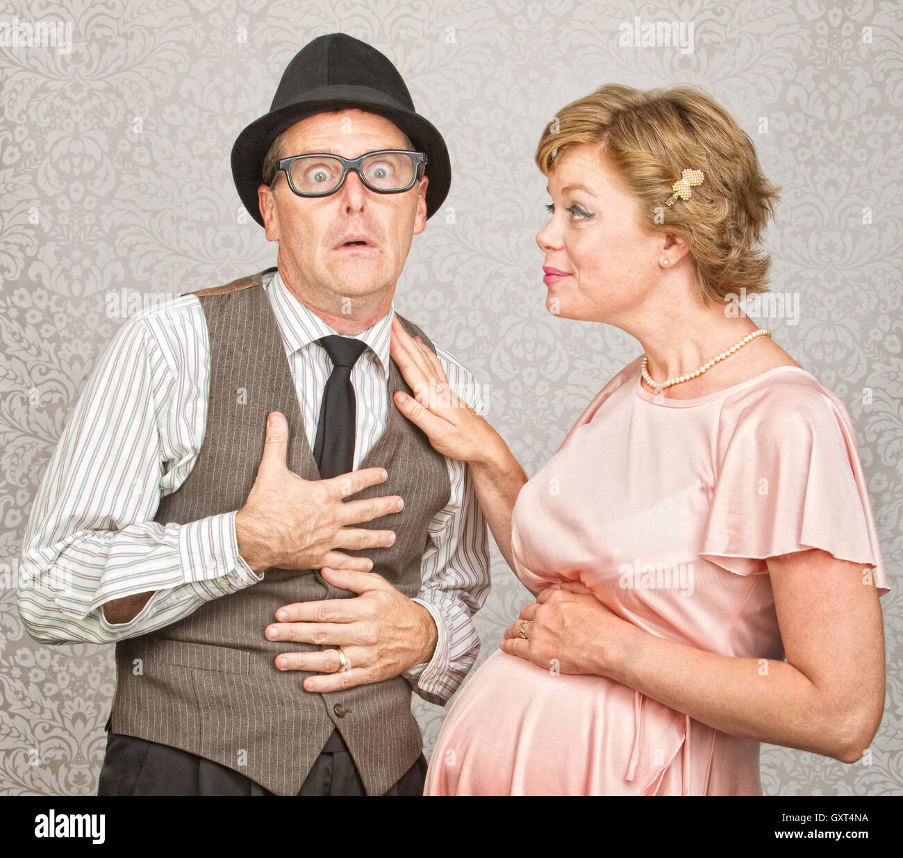 Father with Pregnant Woman Stock Photo - Alamy