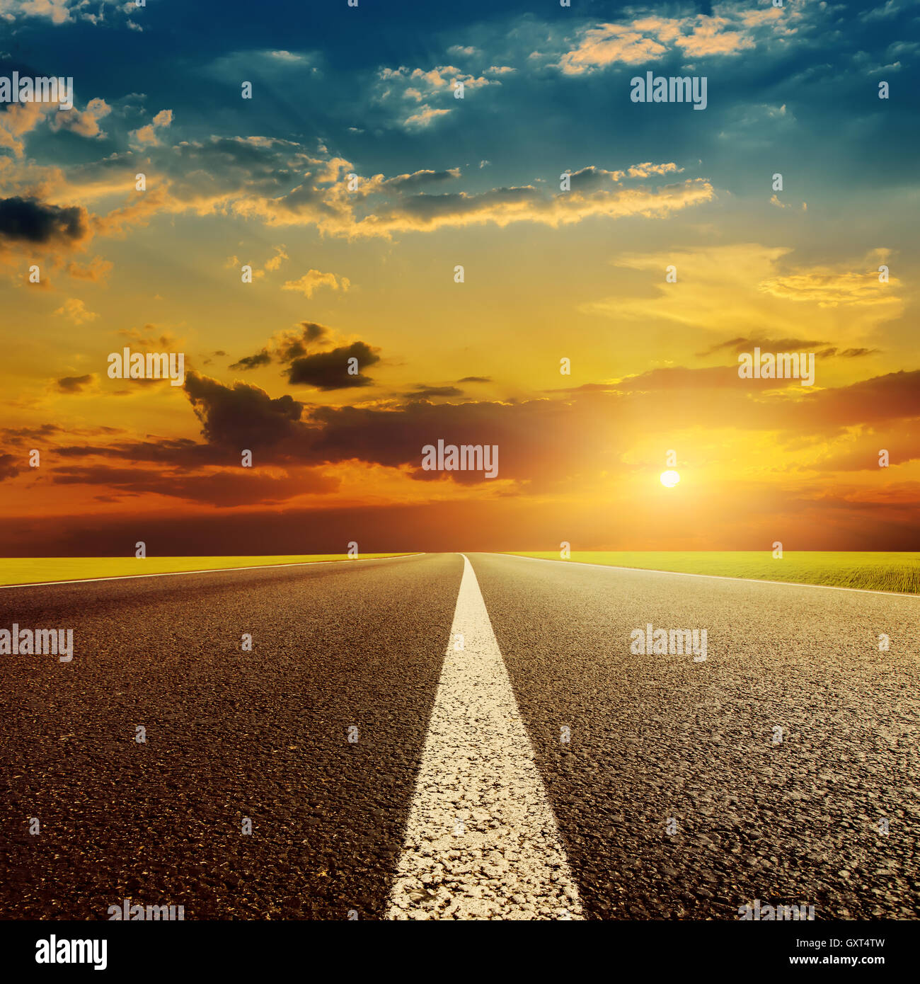 road to sunset Stock Photo - Alamy