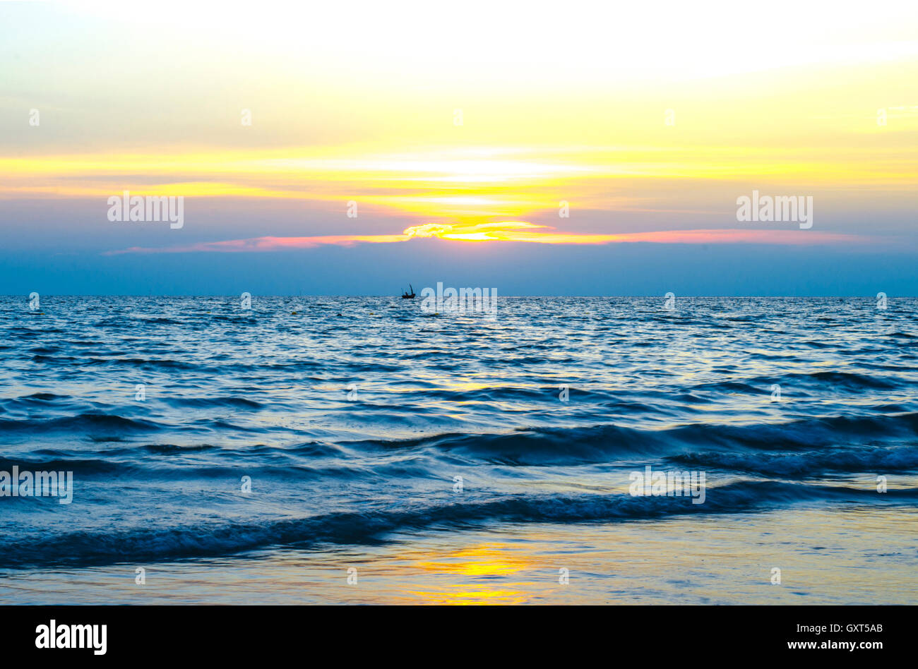 blue sky with sun set Stock Photo - Alamy