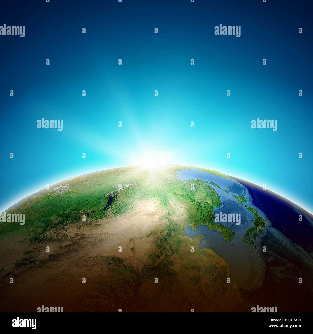 Globe sun rise hi-res stock photography and images - Alamy