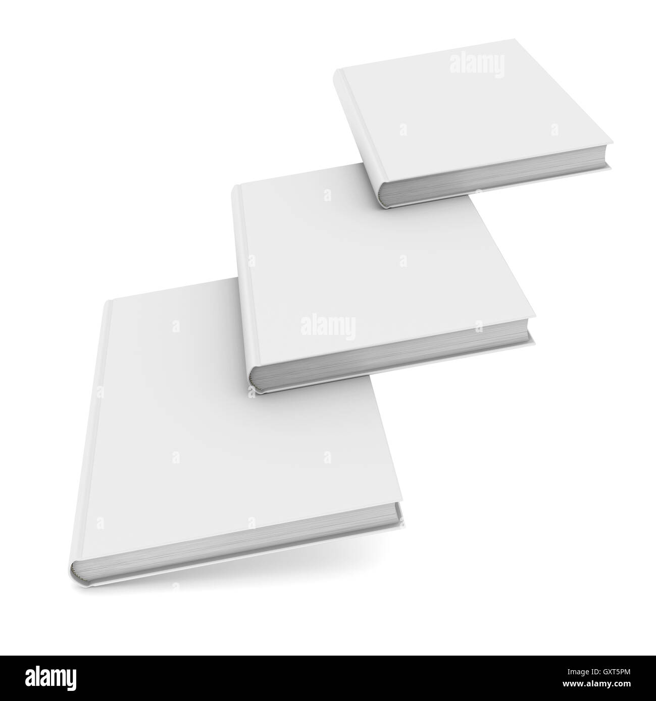 Three white book Stock Photo - Alamy