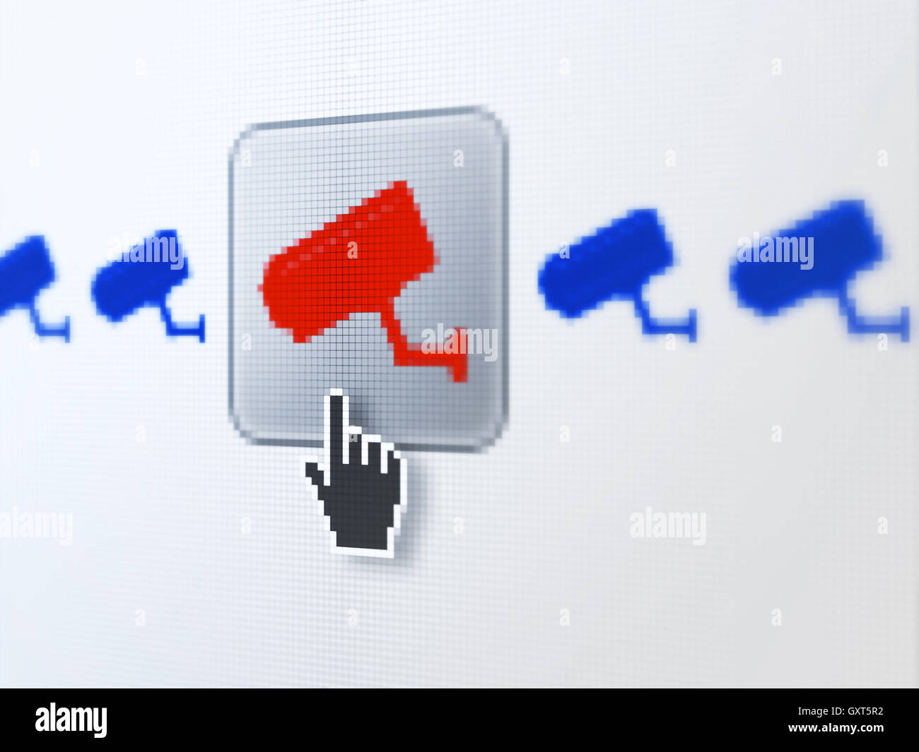 Security concept: Cctv Camera on digital computer screen Stock Photo ...