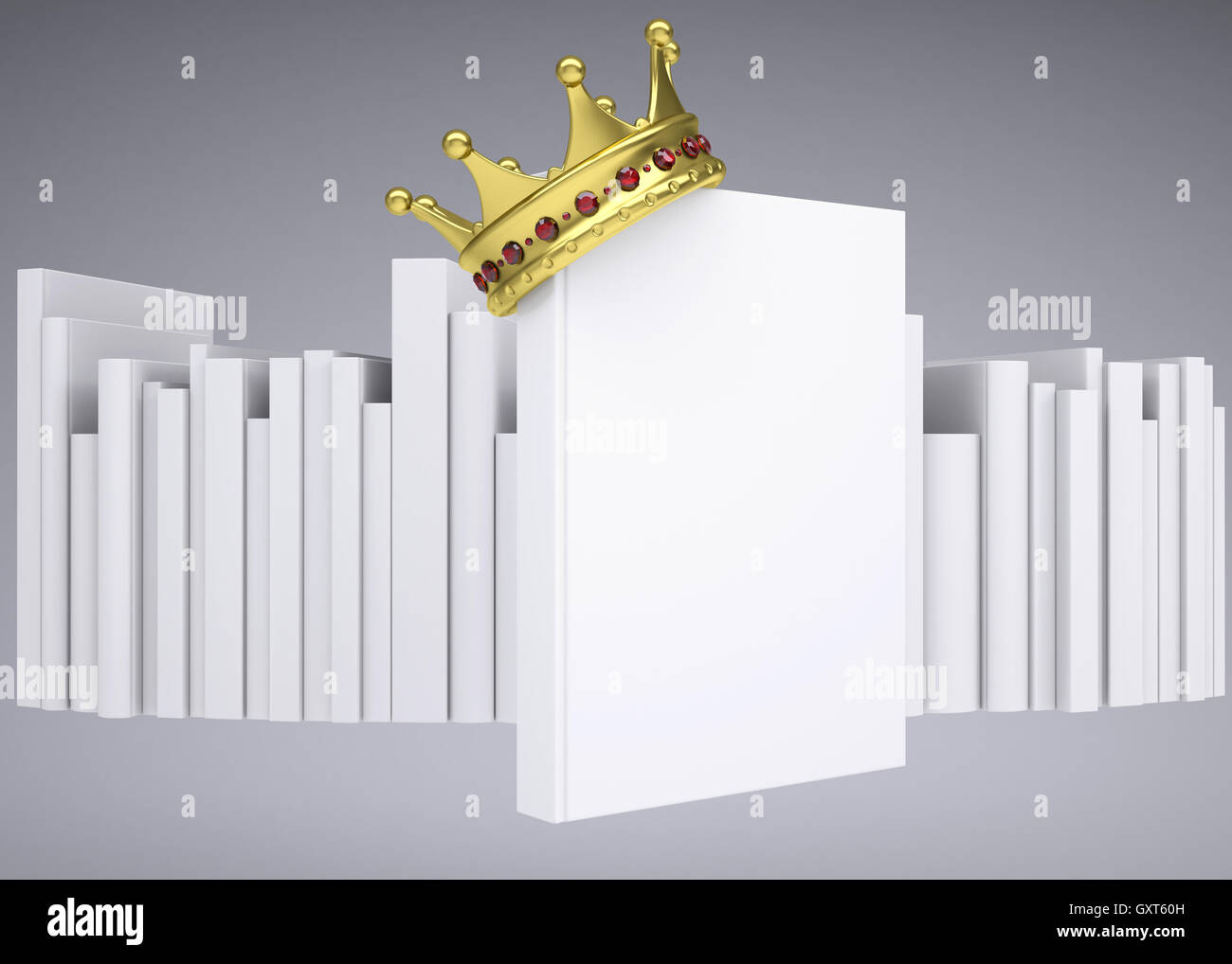 A white book and gold crown Stock Photo - Alamy