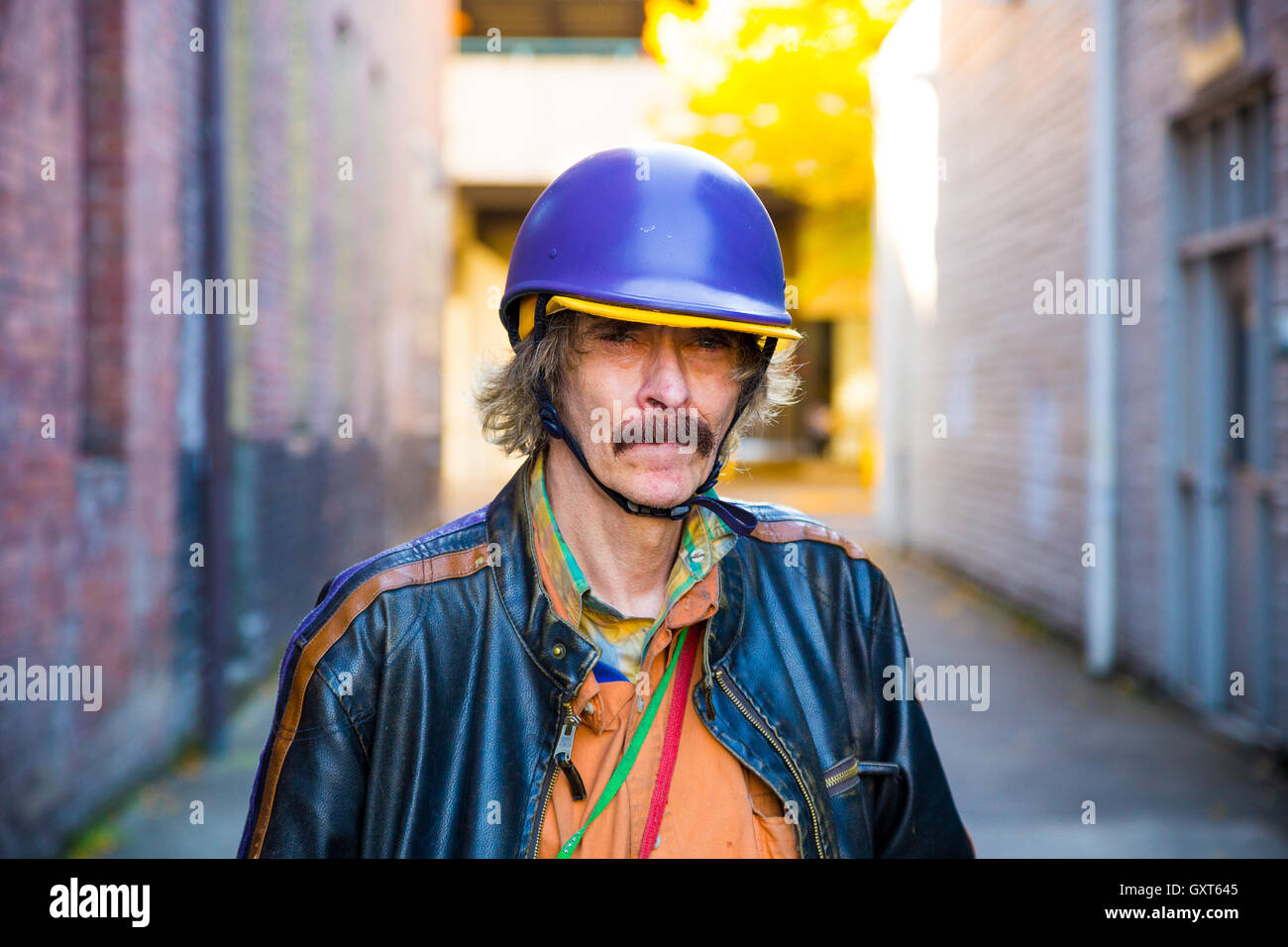 Man in Helmet Stock Photo - Alamy