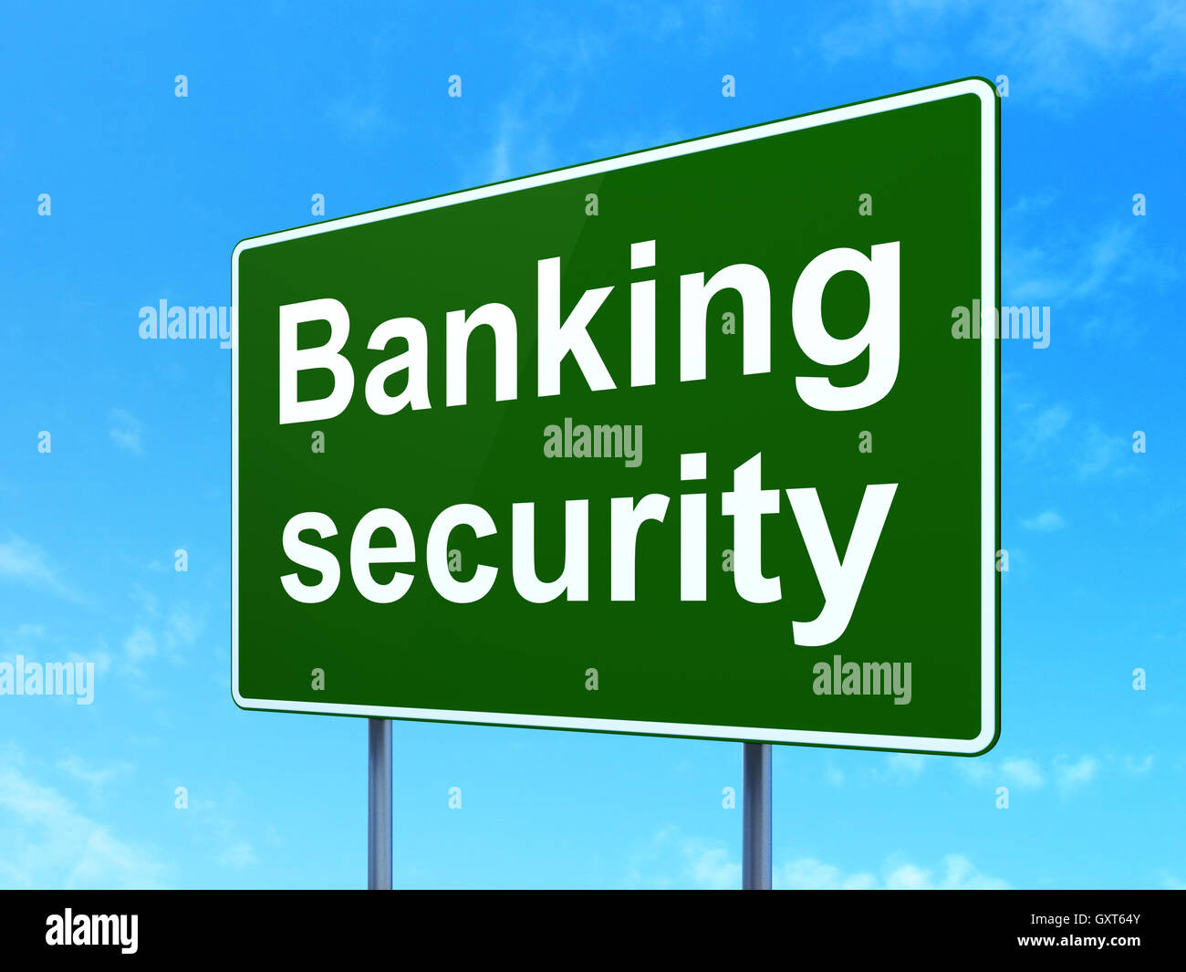 Security concept: Banking Security on road sign background Stock Photo ...