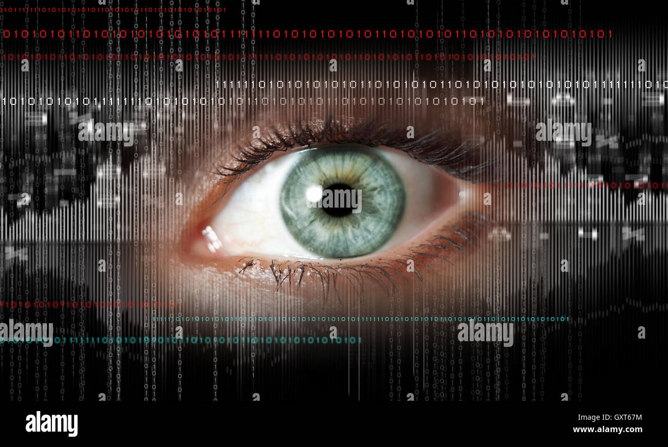 Digital image of woman's eye. Security concept Stock Photo - Alamy