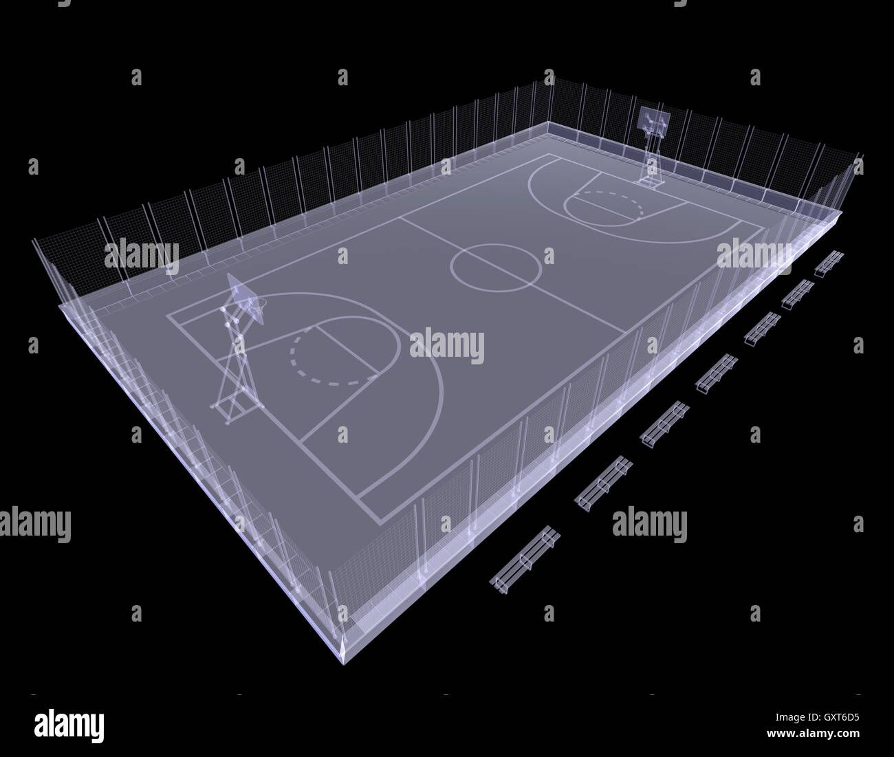 Basketball court. X-ray Stock Photo - Alamy