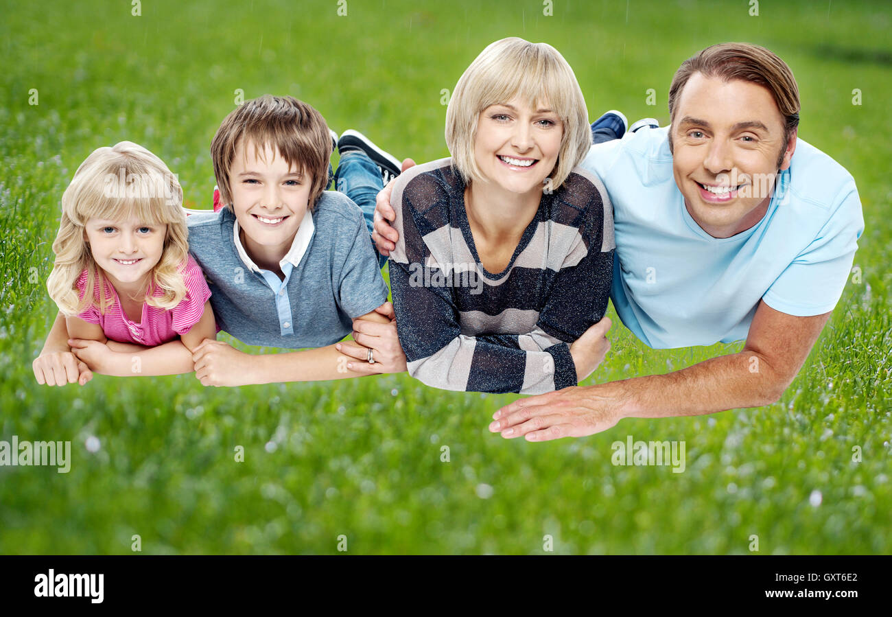 Family enjoying their day outdoors Stock Photo - Alamy